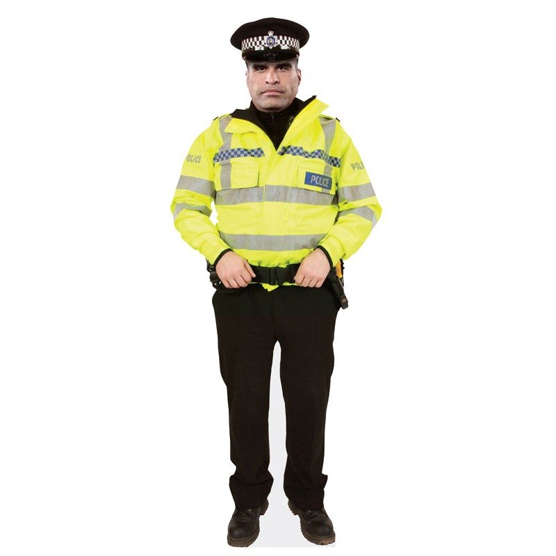 Cardboard Cutout Policeman Cutting Crime - Print Colchester