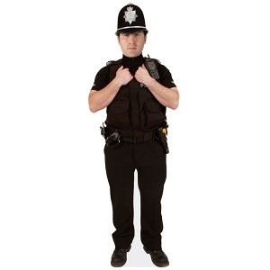 Cardboard Cutout Policeman Cutting Crime - Print Colchester