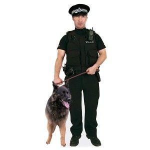 Cardboard Cutout Policeman Cutting Crime - Print Colchester